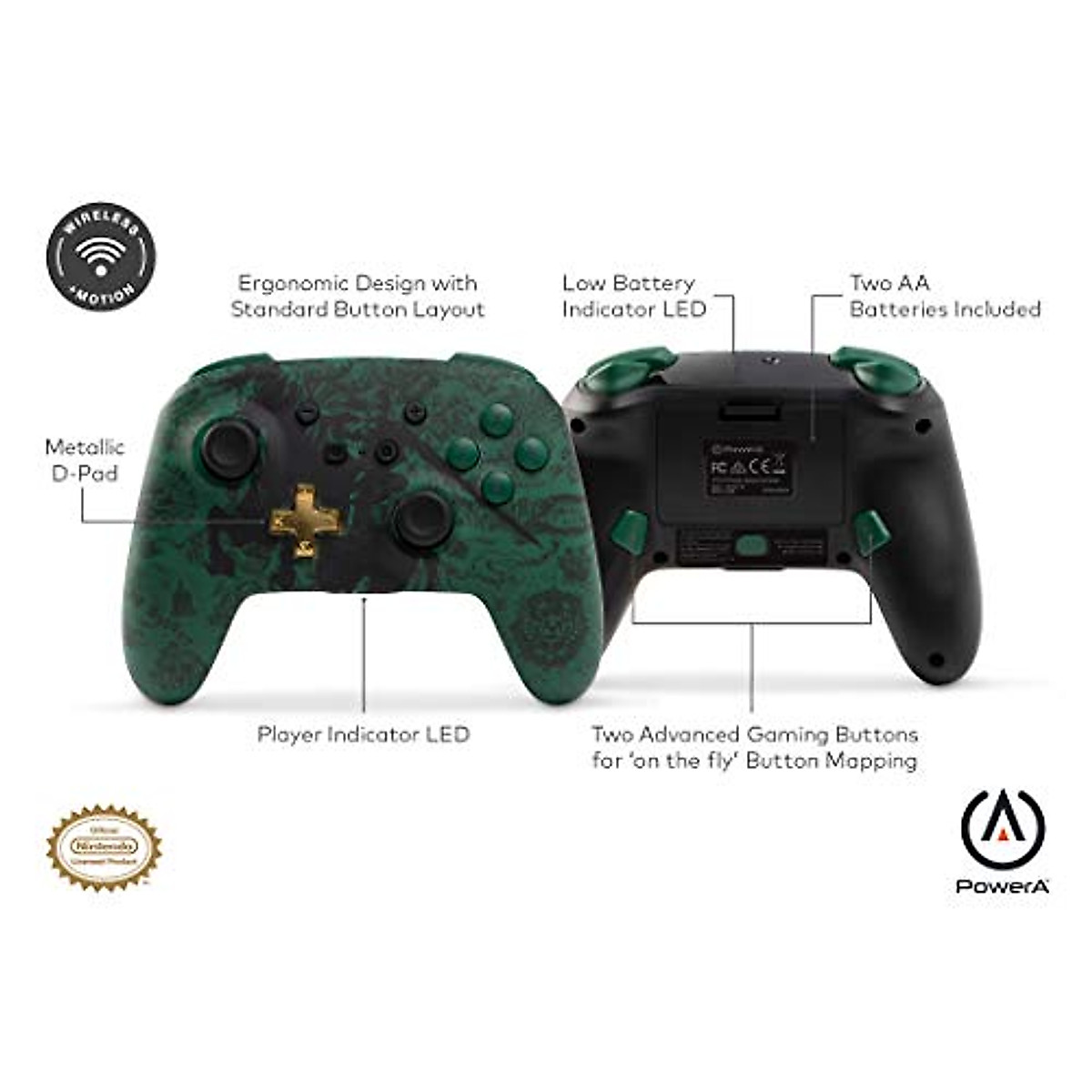 PowerA Enhanced Wireless Controller for Nintendo Switch - Link Silhouette