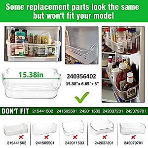 2-Pack Upgraded 240356402 Refrigerator Door Bin Replacement Part, Compatible with Frigidaire Refrigerator Door Shelf Parts FFSS2615TE0 LFSS2612TF0 LFSS2612TE0 AP2549958 FGHS2631PF4A Door Shelf Shelves