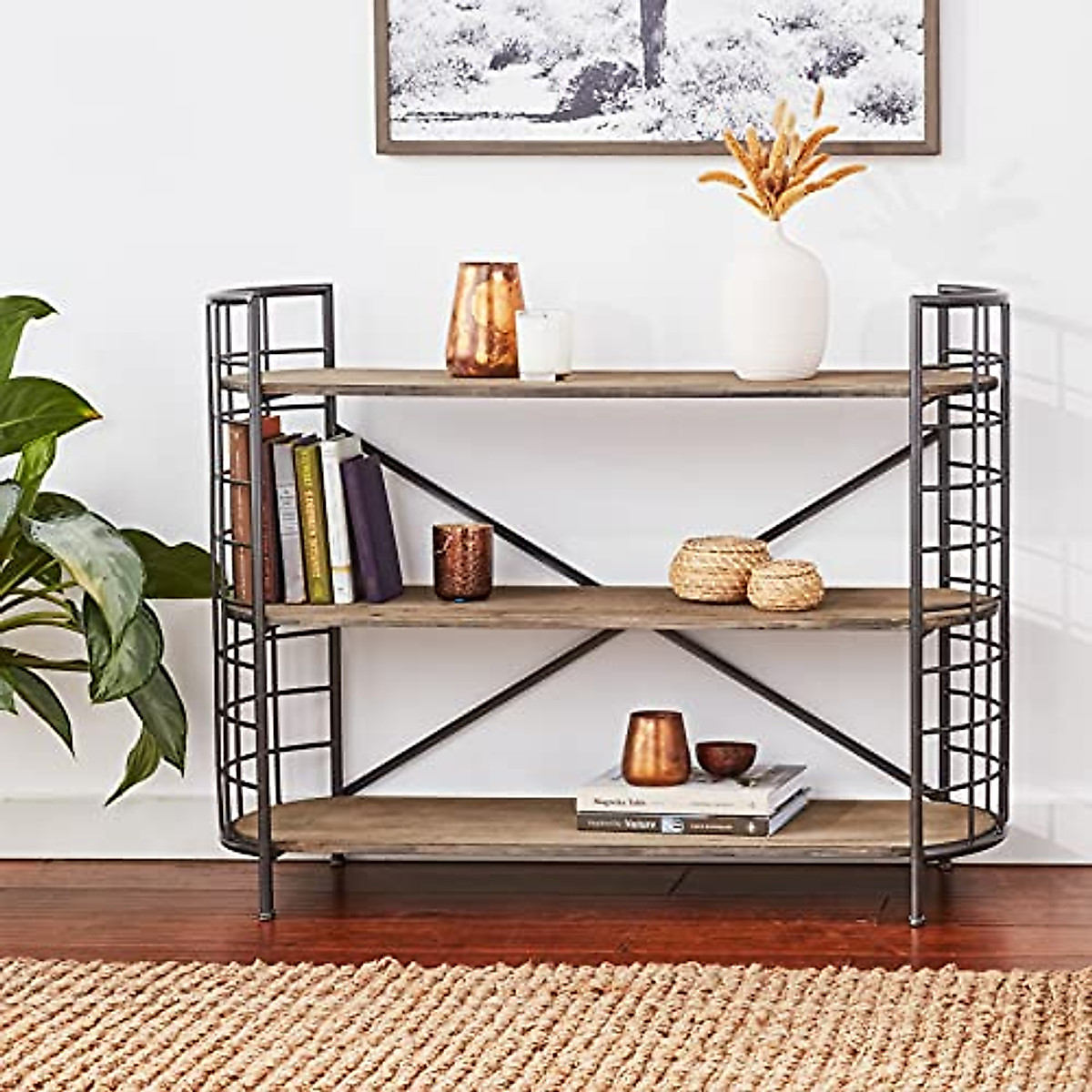 Ashley Furniture Signature Design - Flintley Bookcase - Brown/Gunmetal