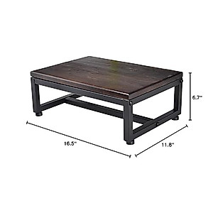 Step Stool Wood, Solid Kitchen Step Stool by ECROCY - Holds Up to 400 LBS- Ebony(Need Assemble)