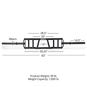 Titan Fitness Rackable Multi-Grip Camber Olympic Barbell, Rated 1,000 LB, Angled & Neutral Grip Football Barbell