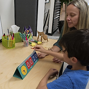 edxeducation Time Flip Chart - Teaching Clock for Kids - Learn to Tell Time with Analog and Digital Clocks
