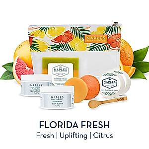 Naples Soap Company Cult Classics Collection Gift Set – Natural Soap, Body Butter, Sea Salt Scrub, Shampoo and Conditioner Bars – Eco-Friendly, Cruelty-Free, No Parabens or Silicones – Florida Fresh