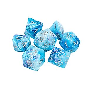 3DEGOS Blue Butterfly DND Dice Set for Dungeons and Dragons Gifts, D&D, D and D, Pathfinder, Accessories, D20, Polyhedral, Resin Dice, Metal, Dice Tray, Tower, Bag, Box