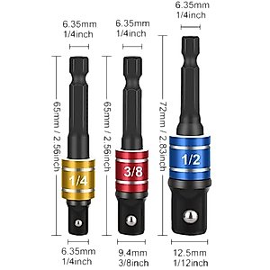 Universal Socket Wrench Tool and Flexible Drill Bit Extension Set, Bendable Drill Bit Extension, 1/4 3/8 1/2" Universal Socket Adapter Set, 105° Right Angle Drill Extension, Screwdriver Bit Kit