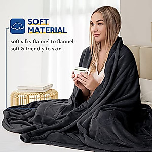 SEALY Heated Electric Blanket Queen Size, Flannel Electric Blanket with 10 Heating Levels & 1-12 Hours Auto Shut Off, Fast Heating Warming Blanket, Machine Washable, Grey, 84 x 90 Inch