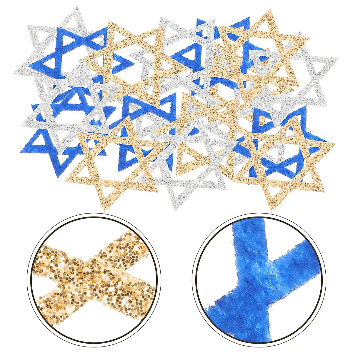 Amosfun 50pcs Hanukkah Confetti Star of David Confetti Blue and Silver Table Scatter Jewish Holiday Party Sequins Hanukkah Decorations for Home Table Decor