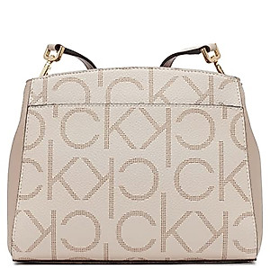 Calvin Klein Hadley Triple Compartment Crossbody, Vanilla/Khaki/Cocoa Logo