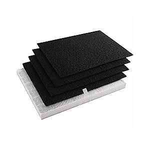 1 True HEPA Filter + 4 Carbon Replacement Filters A 115115 Size 21 for Winix PlasmaWave Air Purifier 5300 6300 5300-2 6300-2 P300 C535 (1)