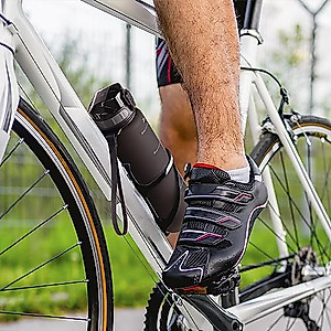 Unistar Water Bottle with Time Marker -Large 34 oz Tritan Bottle & No Sweat Sleeve -Leak Proof Gym Sports Bottle with Fruit Infuser Strainer & Carrying Strap - Gift Package for Christmas