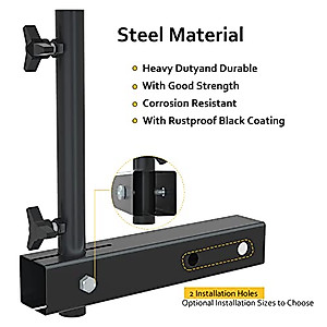 ERYTLLY Hitch Flag Pole Holder, Flag Pole for Truck Jeep SUV Rv Pickup Car Trailer Camper Trailer Universal for Standard Hitch Truck Flag Mount with Anti-Wobble Screw (Black)