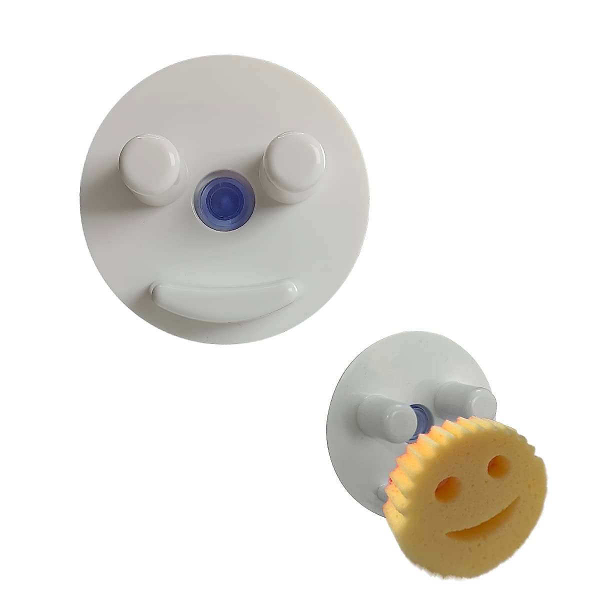 Smiling Sponge Holder with Suction Cup ，Sponge Organizer for Kitchen Sink Self Draining，Safe for Holding Sponges Daddy