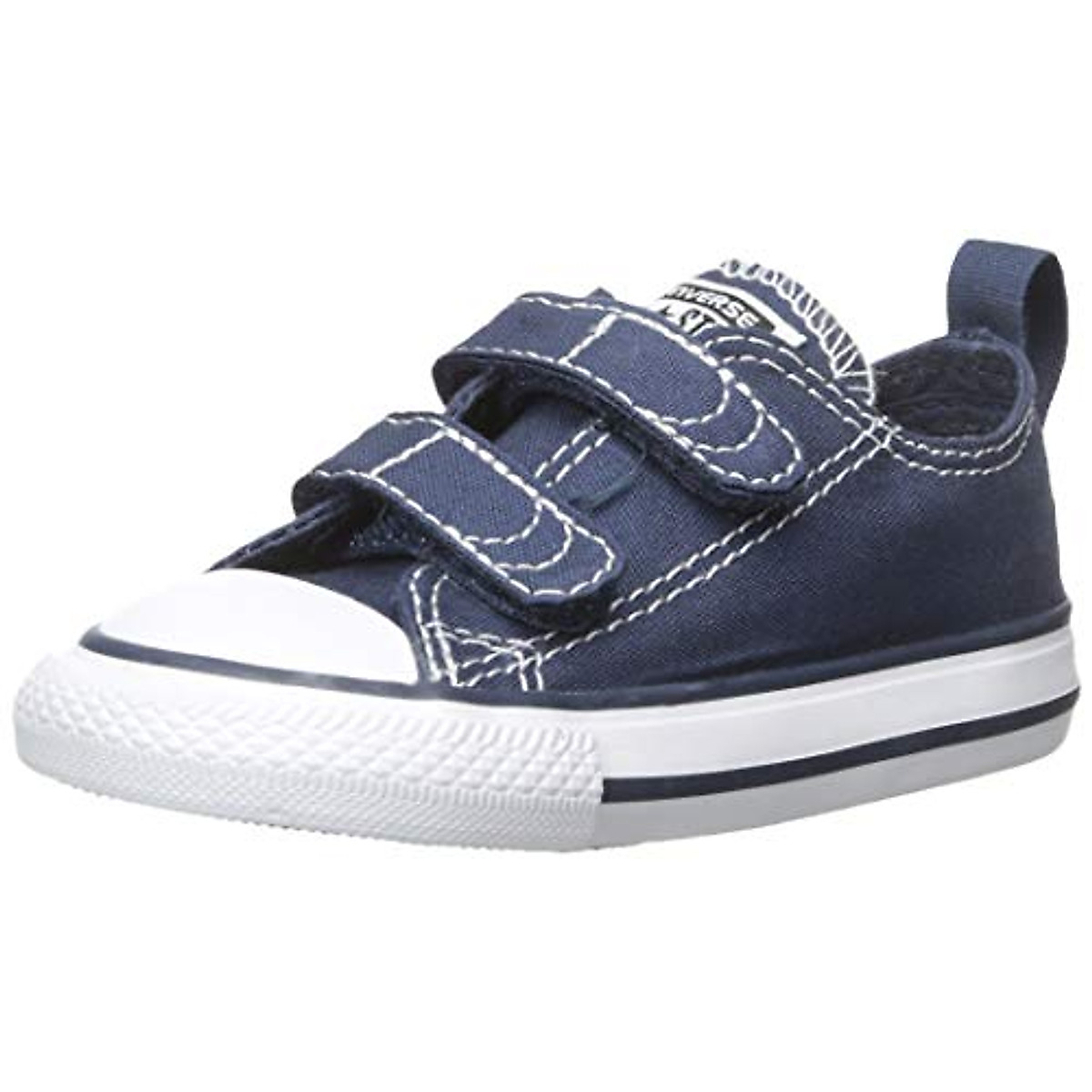 Converse Baby Boys Chuck Taylor All Star 2V Low Top Sneaker, Navy/White, 7 Infant
