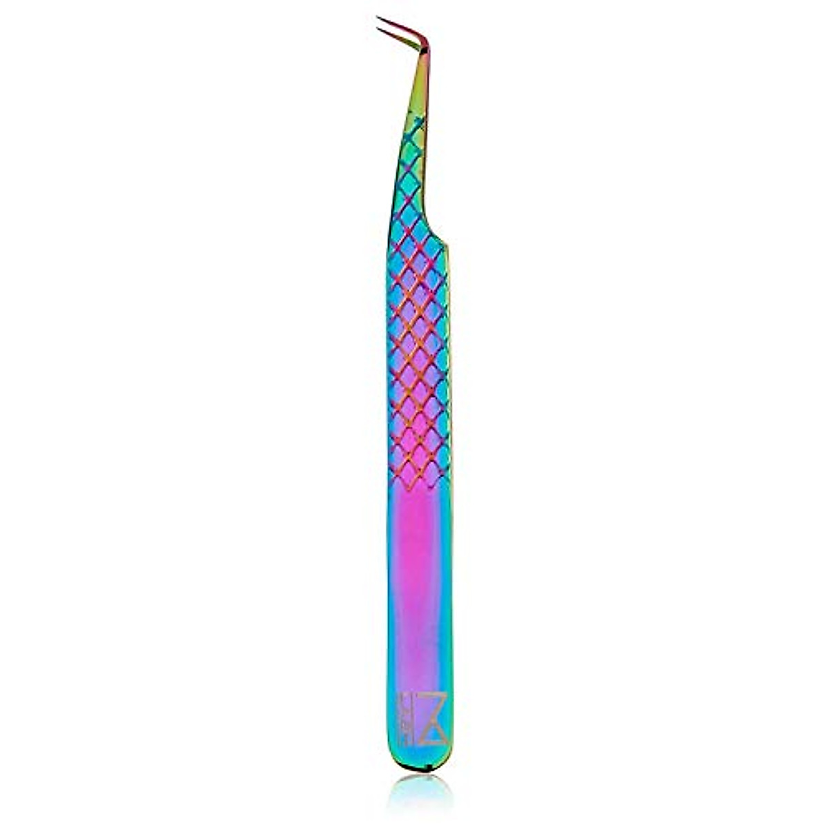 M LASH Eyelash Extension Tweezers - Professional & Precision Lash Tweezers for Eyelash Extensions - Japanese Steel, Diamond Grip, Fiber Tip for Stunning Results (Rainbow Mermaid)