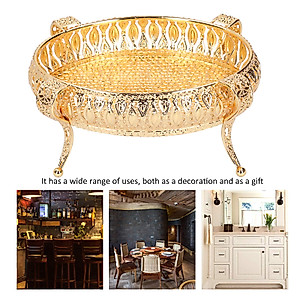 Metal Fruit Tray, Zinc Alloy Table Centerpiece Food Stand Dessert Storage Plate Holder Snack Bread Candy Storage Dish for Party Kitchen Countertop Decorative