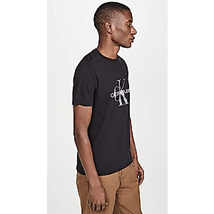 Calvin Klein Men's Short Sleeve Monogram Logo T-Shirt, Black Unbox, X-Large