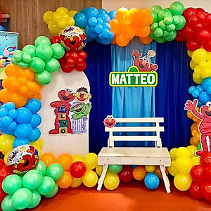 MEBAY Balloons Arch Kit, 146Pcs Matte Rose Red Tender Pink Macaron Green Yellow Latex Balloon Different Sizes 18 12 10 5 Inch for Birthday Baby Bridal Shower Wedding Party Backdrop Decorations