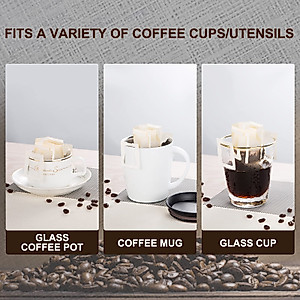 PARACITY 50Pcs Portable Coffee Filter Bag with Hanging Ear Design, Disposable Drip Coffee Filter Paper Bag single Serve, Pour Over Coffee Filter Compatible with a Wide Variety of Coffee Cups/Utensils