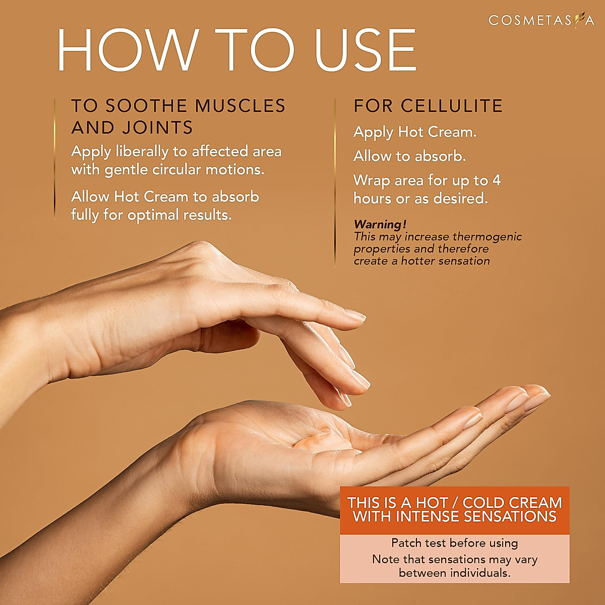 Cellulite Massage Oil & Hot Cream - 100% Natural Cellulite Oil & Gel, Highly Absorbable, Firm, Tone, Tighten & Moisturize Skin - Soothes Muscles (8.8 Fl Oz Each Bottle)