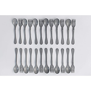 Knork Eco Plant Based 24 Pack Reusable Bamboo Flatware Set (GREY)