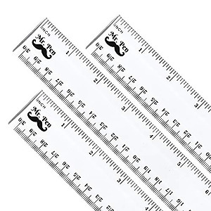Mr. Pen- Ruler, Rulers 12 inch, Pack of 3, Clear Ruler, Plastic Ruler, Drafting Tools, Rulers for Kids, Measuring Tools, Ruler Set, Ruler inches and Centimeters, Transparent Ruler