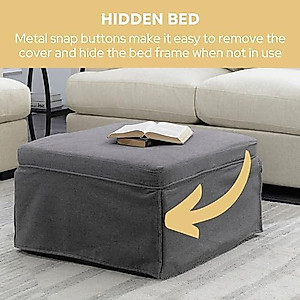 Convenience Concepts Designs4Comfort Folding Bed Ottoman, Soft Gray Fabric