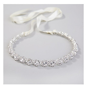 Crystal Wedding Headband Bridal Headpiece Hair Jewelry for Brides and Bridesmaids Silver