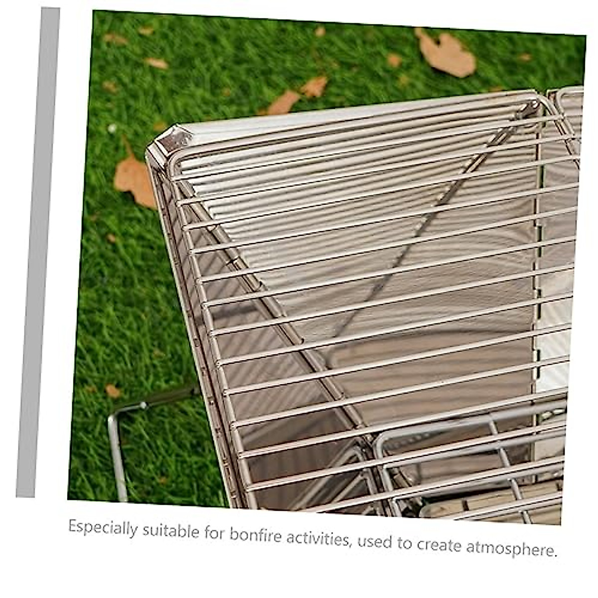Yardwe 1 Set outdoor folding grill bbq charcoal grill hibachi grill barbecue grill tools charcoal bbq grill barbecue grill rack camping barbecue rack stove Stainless steel travel square