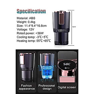 Home & Car Cup Cooler Warmer Quick Electric Cooling Cup -3℃~58℃ Heat and Cold Insulation Drink Cooler Cup Coffee Warmer for Office/Road Trip