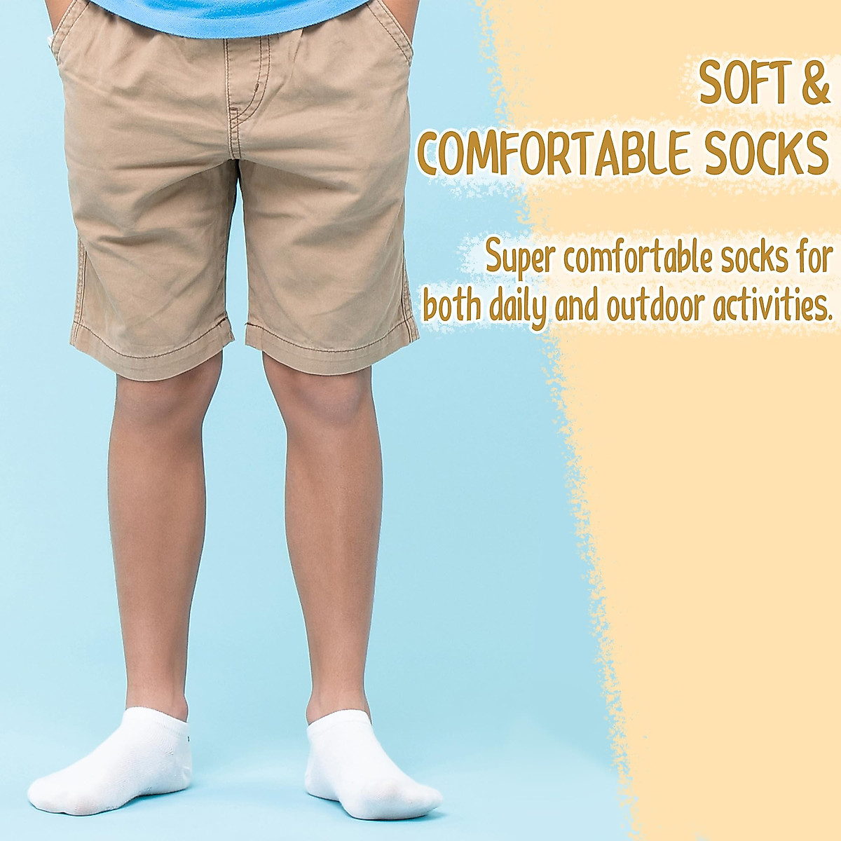 Cooraby 25 Pairs Kids' Socks Low Cut Socks Half Cushion Sport Ankle Athletic Socks for Boys Girls