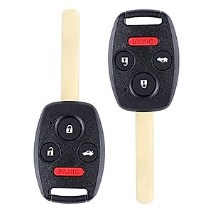 Keyless Entry Remote Uncut Car Ignition Key Fob Replacement for Vehicles 2003-2007 Honda Accord That Use 4 Buttons OUCG8D-380H-A 35111-SHJ-305 ID46 Chip,Set of 2