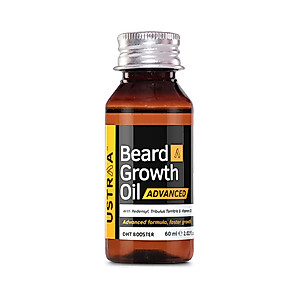 Ustraa Beard Growth Oil Advanced - 2oz - Beard Growth Oil for Patchy Beard, With Redensyl and DHT Booster, Nourishment & Moisturization, No Harmful Chemicals