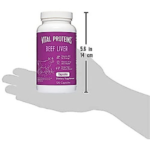 Vital Proteins Grass-Fed Desiccated Beef Liver Pills - (120 Capsules, 750mg Each)