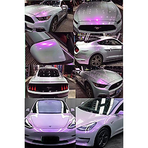 ASENDIWAY Chameleon Glossy Light Grey to Purple Car Vinyl Wrap Roll Color Change Adhesive Decal Sticker Film Stretchable Air Release DIY Vehicle Vinyl