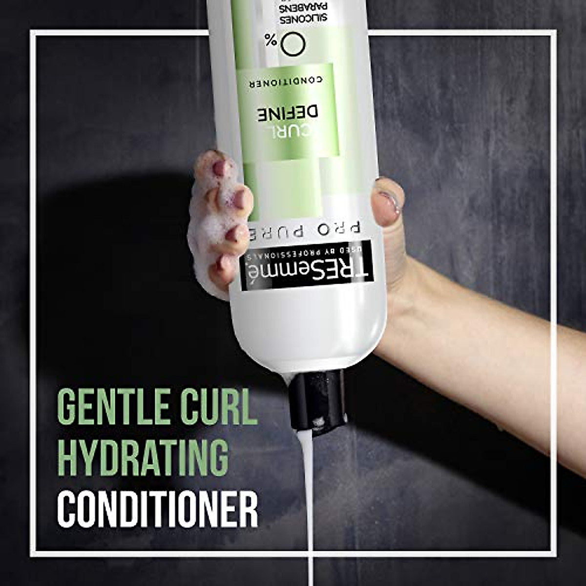 TRESemmé Pro Pure Conditioner Silicone-Free for Curly Hair Pro Pure Curl Define 0% Silicones, Parabens, and Mineral Oils and Dyes, 16 Fl Oz (Pack of 4)