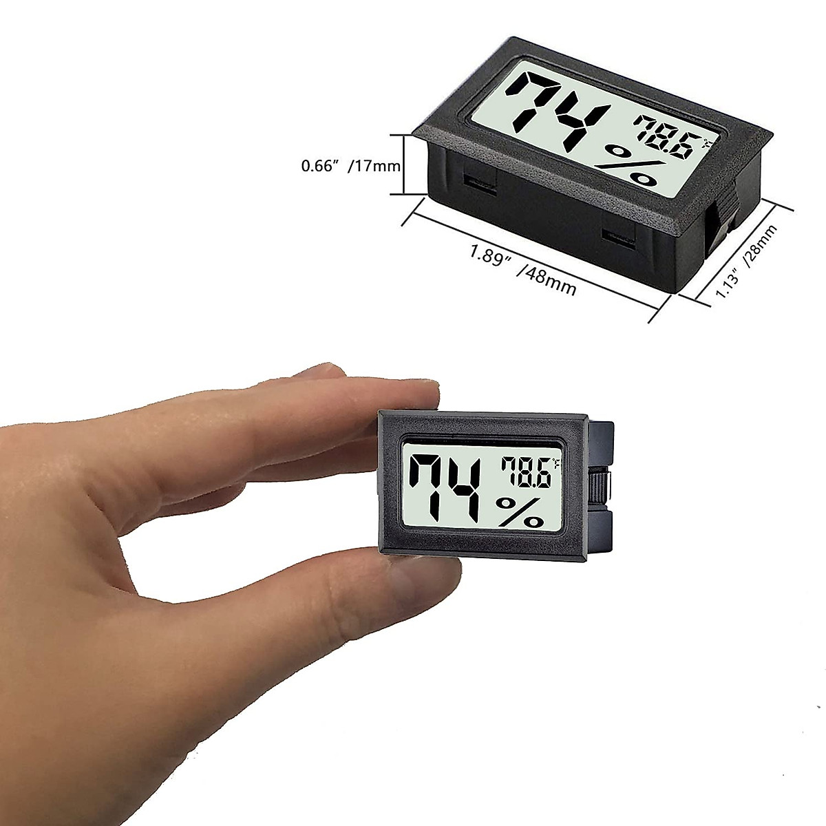 TASOGEN 6 Pack Mini Digital Thermometer Hygrometer,Indoor Temperature and Humidity Gauge Meter Monitor Fahrenheit (℉) for Home,Greenhouse,Jars