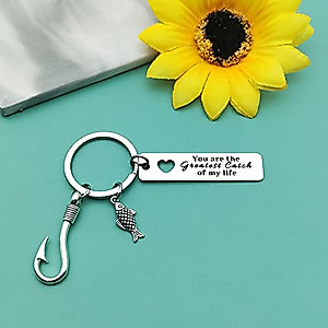 Father's Day Gift Fishing Keychain Gift for Dad Husband Boyfriend Grandpa Fisherman Anniversary Valentines Gifts Christmas Birthday Gifts for Men