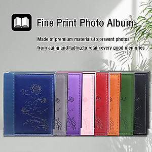 Artmag Photo Album 5x7 Clear Pages Pockets Leather Cover Slip Slide in Photo Album Book Holds 50 Vertical 5x7 Photos Picture Book for Wedding Family (Red)