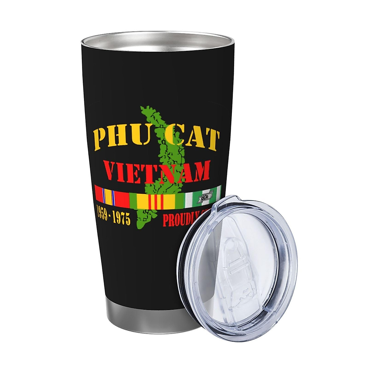 Biaomn Phu Cat Vietnam Veteran Stainless Steel Tumbler Vacuum Insulated Travel Tumbler With Lid Coffee Mug Car Cup For Home Office Outdoor 20oz