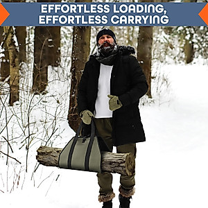 VIKROM Firewood Carrier With Handles - Wood Carrier for Firewood Log Carrier for Firewood Bag Fire Wood Carrier Tote Firewood Carrier Bag Christmas Gift