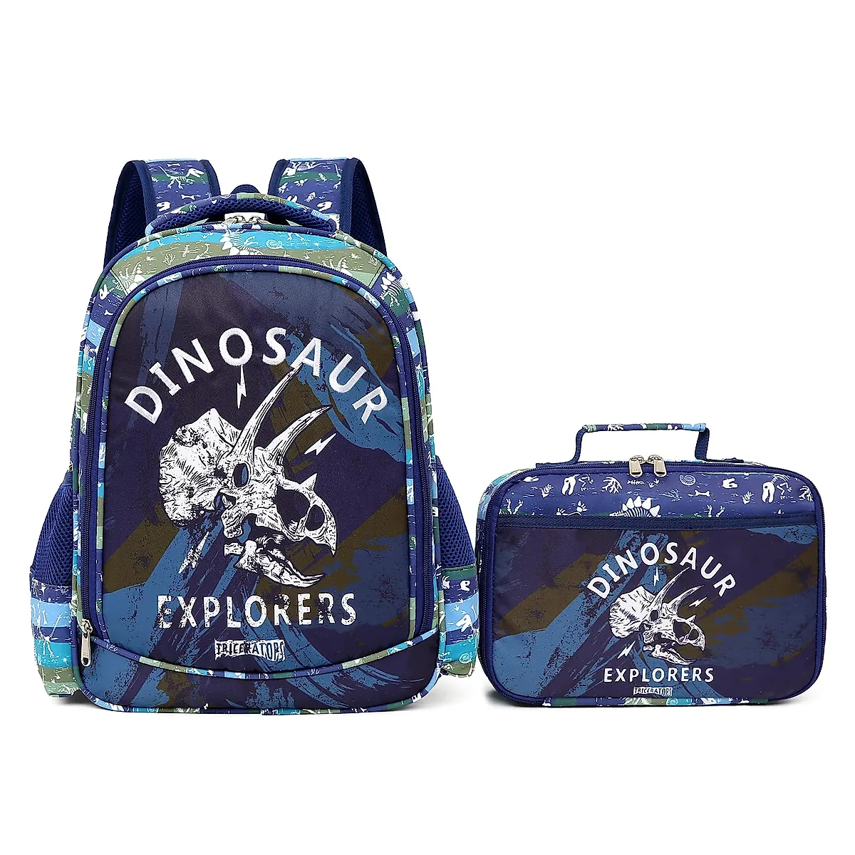 Dorlubel Backpack for Boys Lightweight Dinosaur School Backpack with Insulated Lunch Tote Preschool Kindergarten Elementary Book Bag Set With Chest Strap(Dinosaur Explorer)