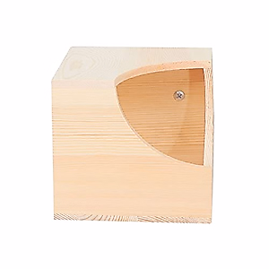 Pet Chinchilla Hut Hideout Natural Wooden Small Animal Hideout for Chinchilla Squirrel Sugar Gliders (A)…