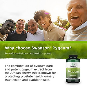 Swanson Pygeum - 120 Capsules, 400 mg Each - Herbal Supplement for Male Prostate Health, Bladder, and Urinary Tract Support (3 Pack)
