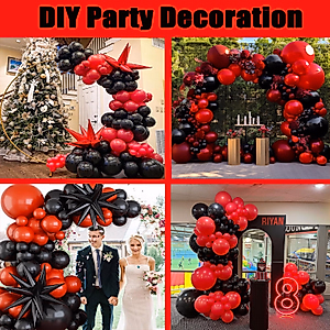 Red and Black Balloons, 70 Pack 12 Inch Black and Red Latex Balloons for Birthday Graduation Wedding Racing Car Poker Card Party Decoration