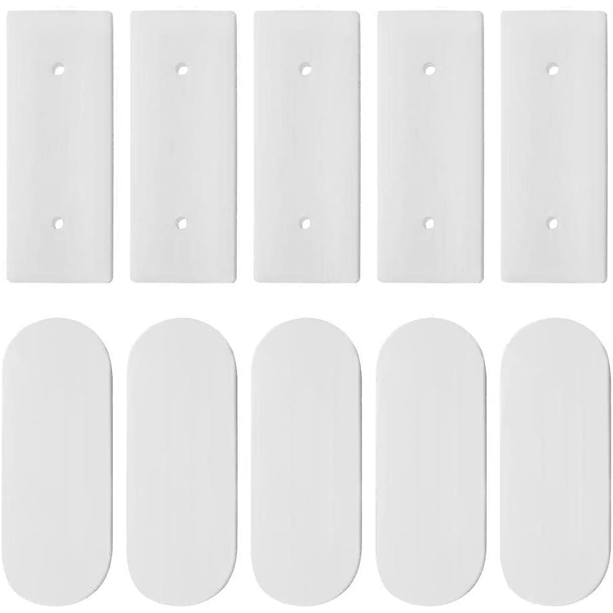 Htppzjr Wall-Mounted Sticker Punch-Free Plug Power Strip Holder Fixator Traceless Fixer Self-Adhesive Fixer Organizer Socket Home, 5Pcs, White