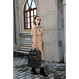 CAFELE Travel Laptop Backpack, 17.3 Anti Theft Laptop Bagpack with USB Hole, Water Resistant College Bookbag, Large Capacity Quilted Black Computer Backpacks