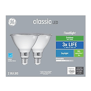 GE Classic 90-Watt EQ LED Par38 Daylight Dimmable Light Bulb (2-Pack)