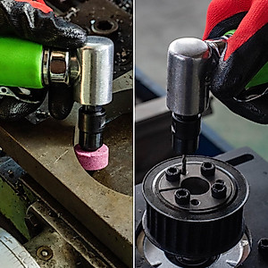 DOTOOL Air Right Angle die Grinder，1/4'' Angle Die Grinder，22000 RPM ， Pneumatic 90 Degree Die Grinder with 1/4" and 1/8" Collets for Grinding, Polishing, Cutting and More