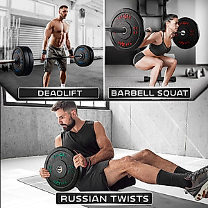 Yes4All 2-Inch Bumper Plate, Olympic Weight Plates for Weightlifting & Strength Training - 25 LBS (Single)