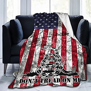 Dont Tread On Me Throw Blanket Cozy Soft Fleece Blanket for Sofa Bed Living Room Couch Chair Or Dorm 50X40